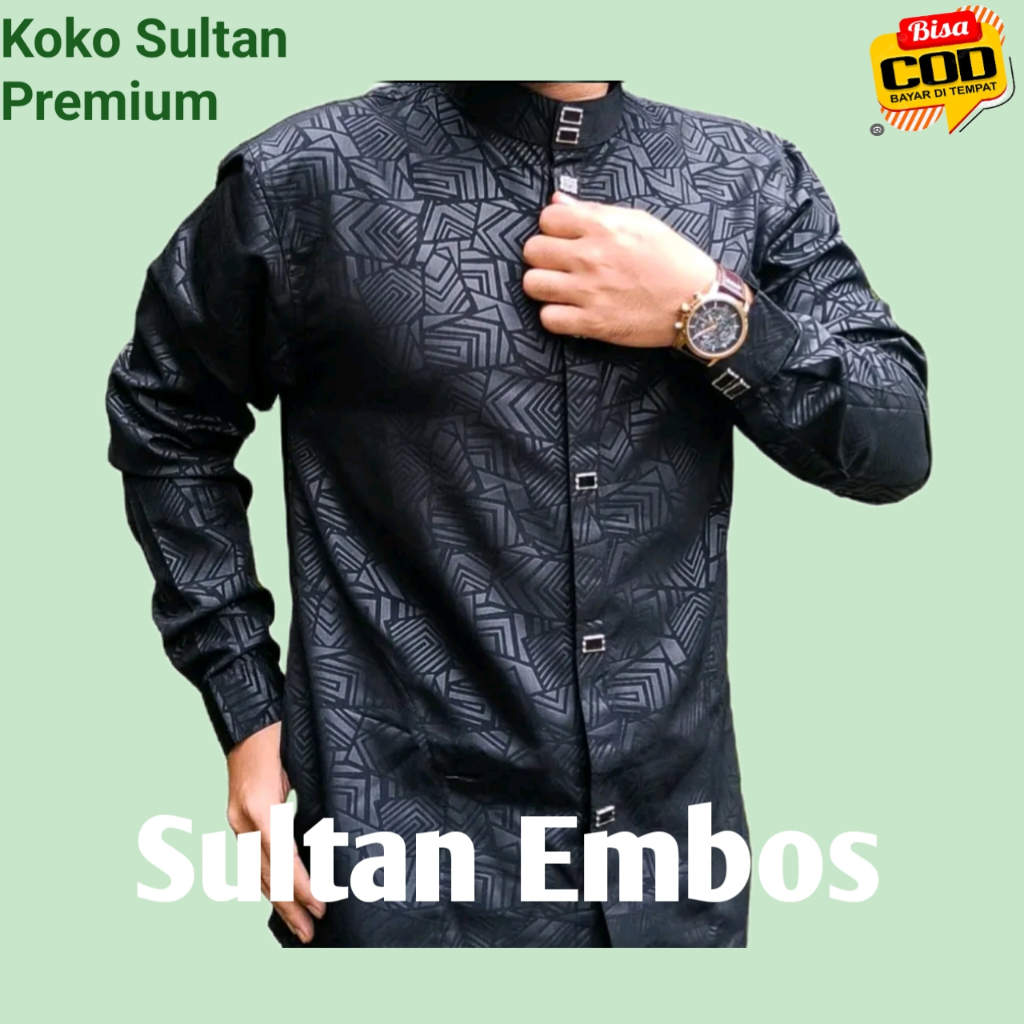 Jual Baju Kemeja Koko Sultan/koko sultan embos lengan panjang pria ...