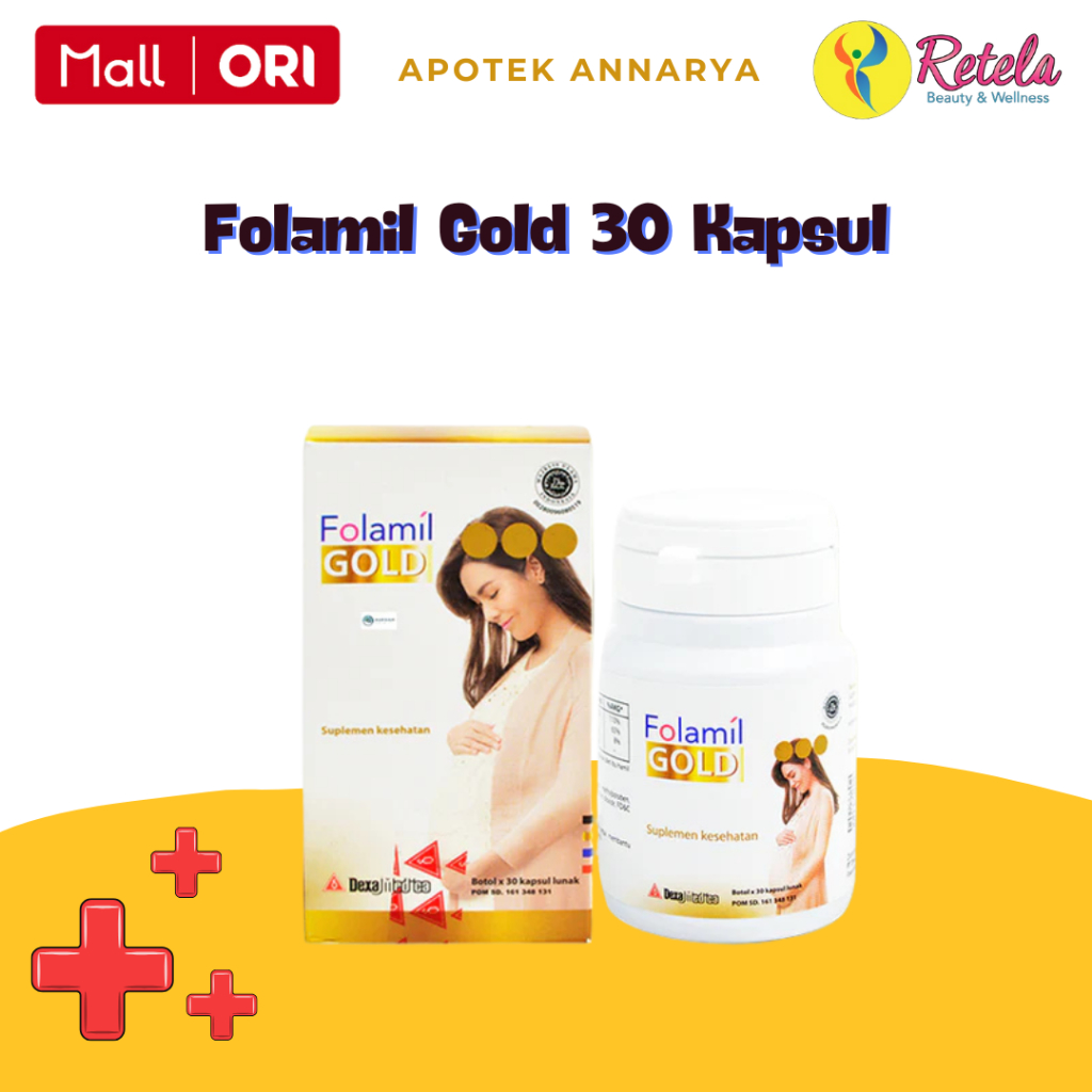 Jual Folamil Gold 30 Kapsul/Suplemen Kehamilan/DHA/Multivitamin ...