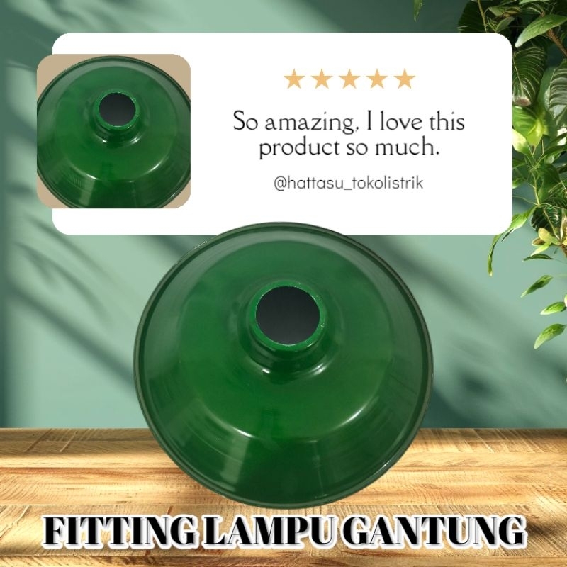 Jual Kap Fitting Lampu Jalan Gantung WD E27 Besar Fitting Outdoor Warna Hijau Bahan Besi FITTING ...