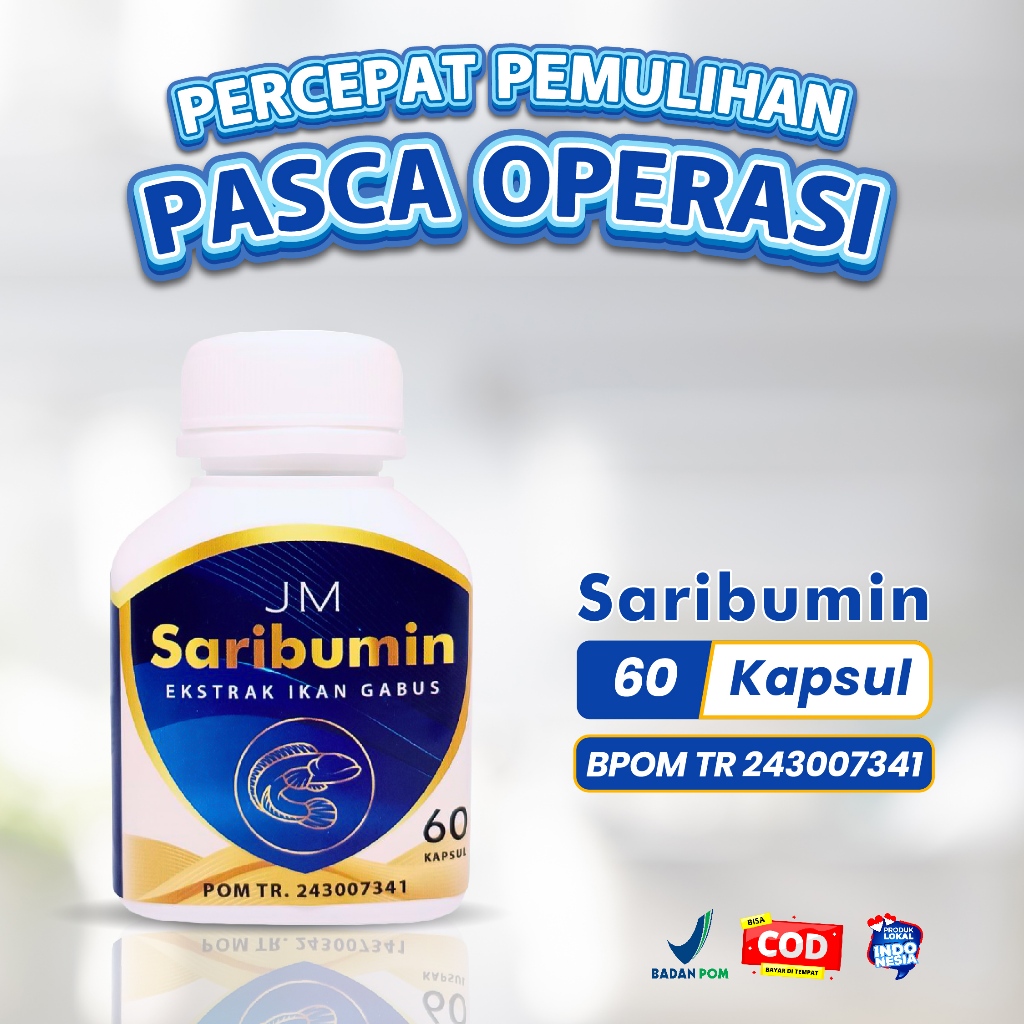 Jual Saribumin Kapsul Ekstrak Ikan Gabus Kutuk Channa Striata 60 Kapsul Bantu Mengatasi Luka ...