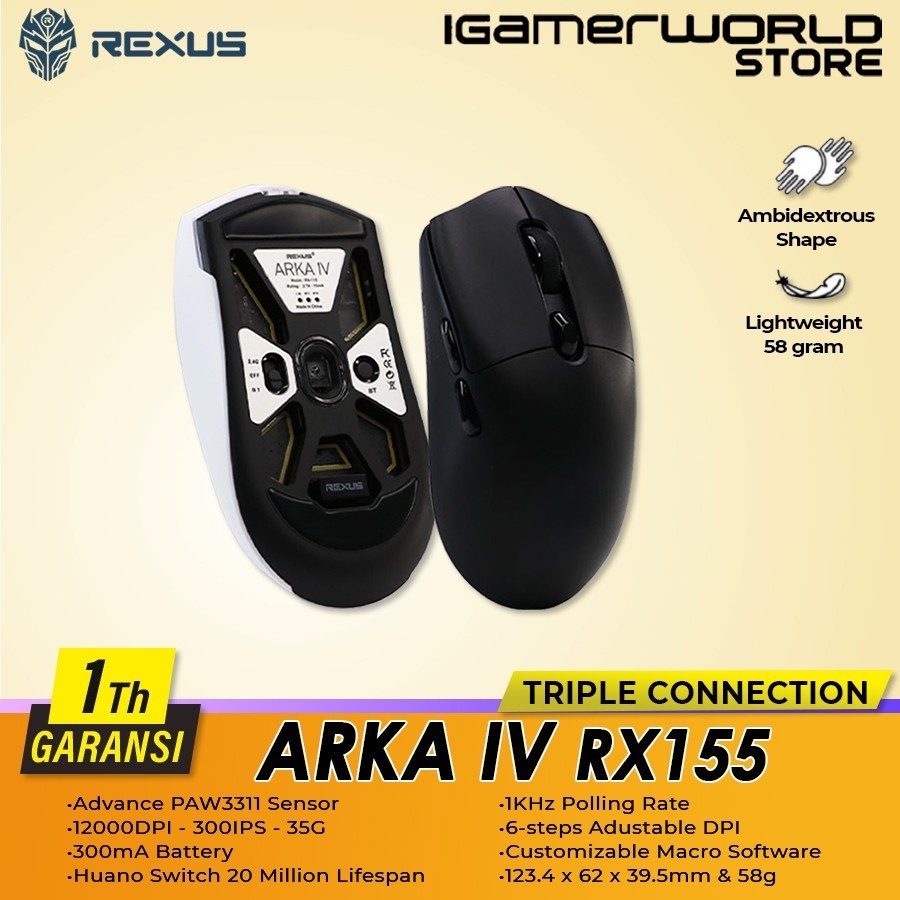 Jual Rexus Arka IV / Arka 4 RX155 Wireless Triple Connection Gaming ...