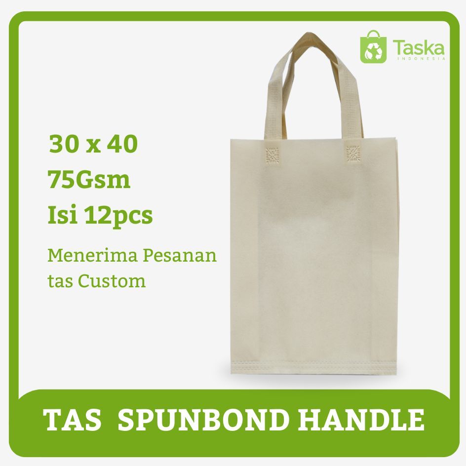 Jual Tas press spunbond tali 30x40 ( warna cream ) Rp 22,500/lusin ...