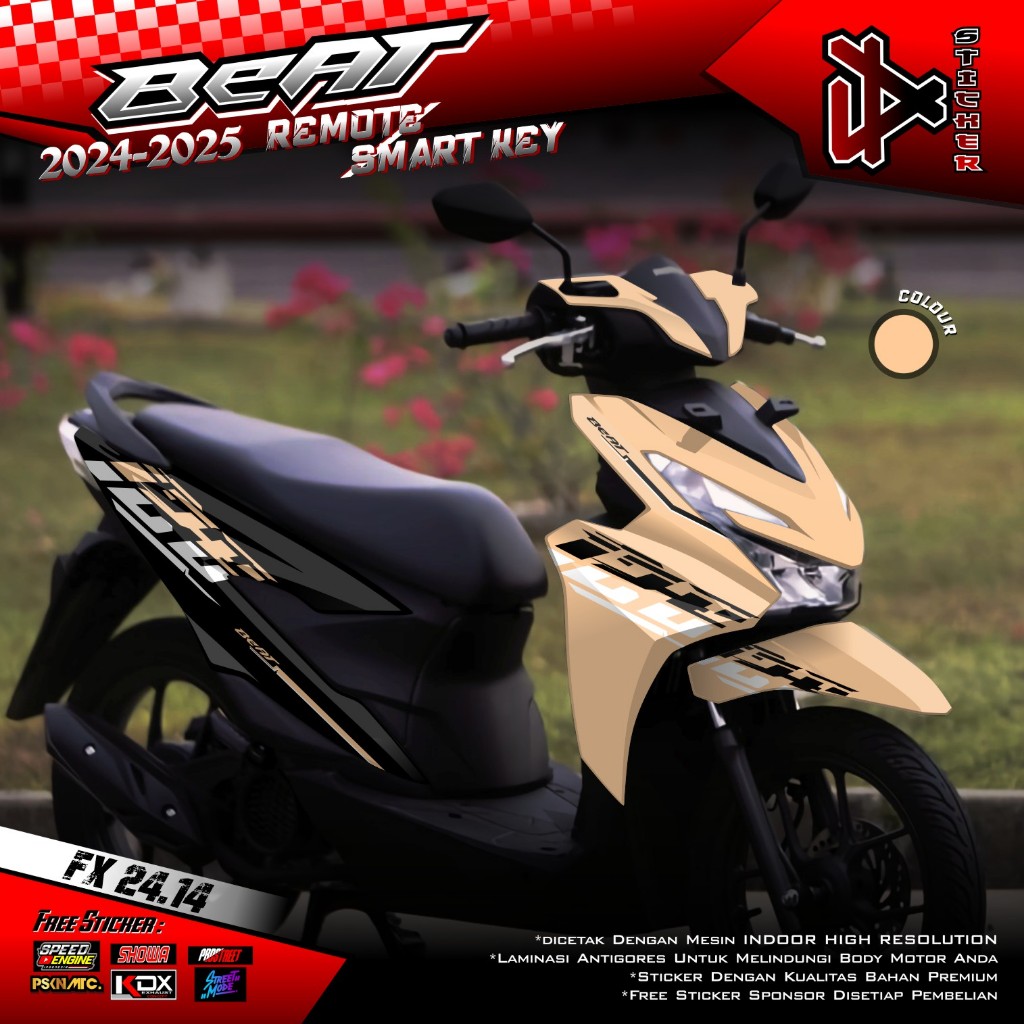 Jual TERBARU Decal Stiker Honda Beat CBS Street Deluxe Gen 2 SMART KEY ...