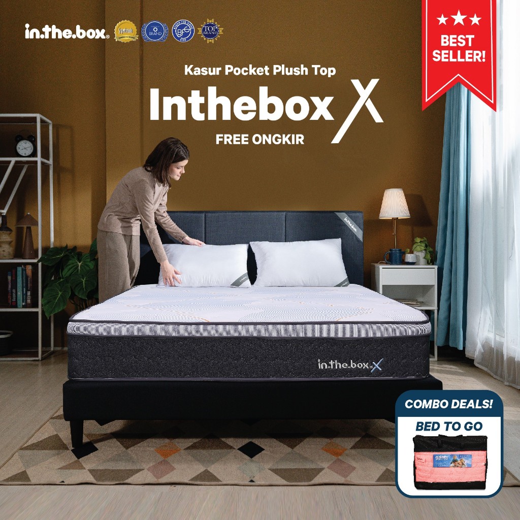 Jual [PROMO] INTHEBOX X (Plush Top) Kasur Spring Bed | GRATIS Kasur Bed To Go + Bantal | Ukuran ...