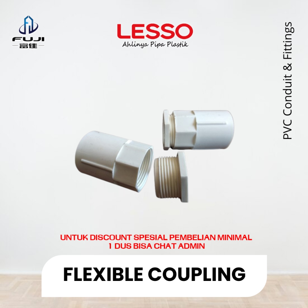 Jual Lesso PVC Conduit Flexible Coupling / Mur Shock / Sambungan Pipa | Shopee Indonesia