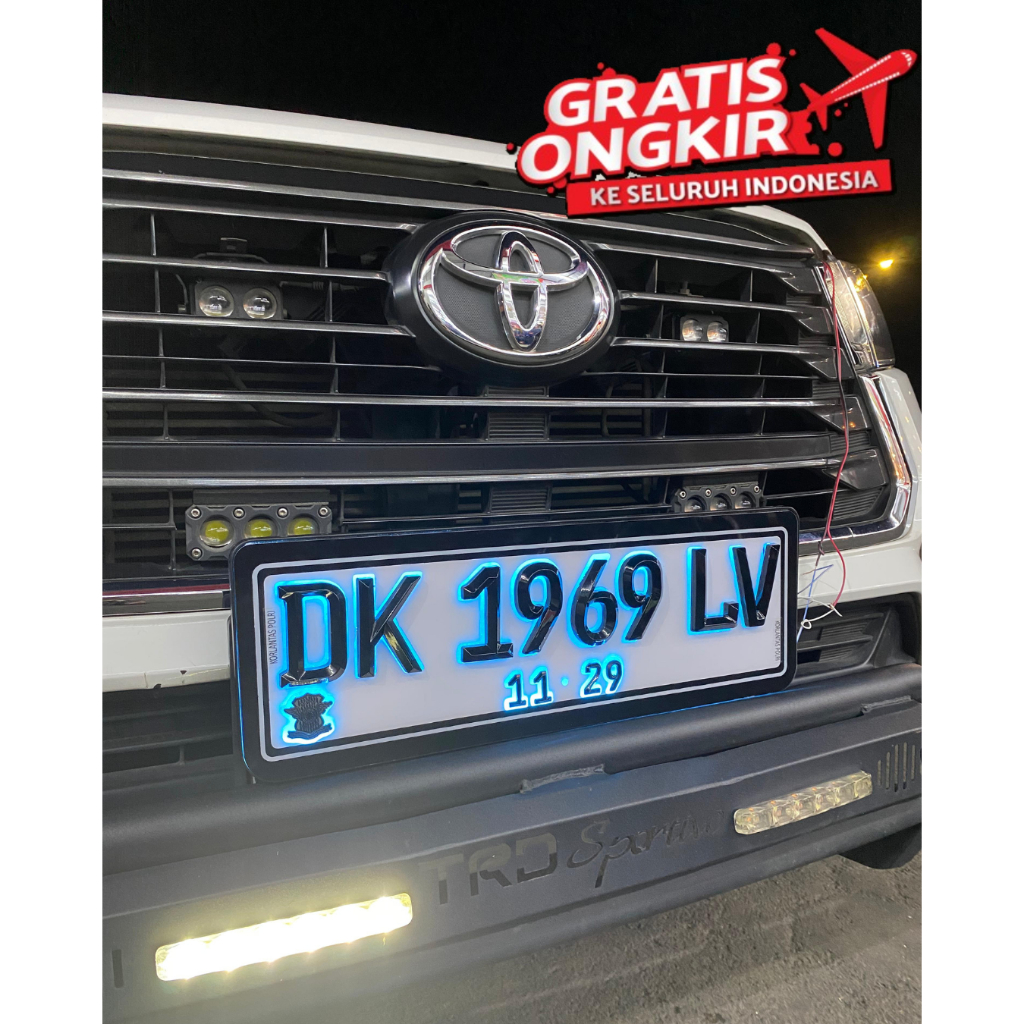 Jual Plat Nomor Mobil LED Huruf Timbul Mewah FREE DUDUKAN | Shopee Indonesia