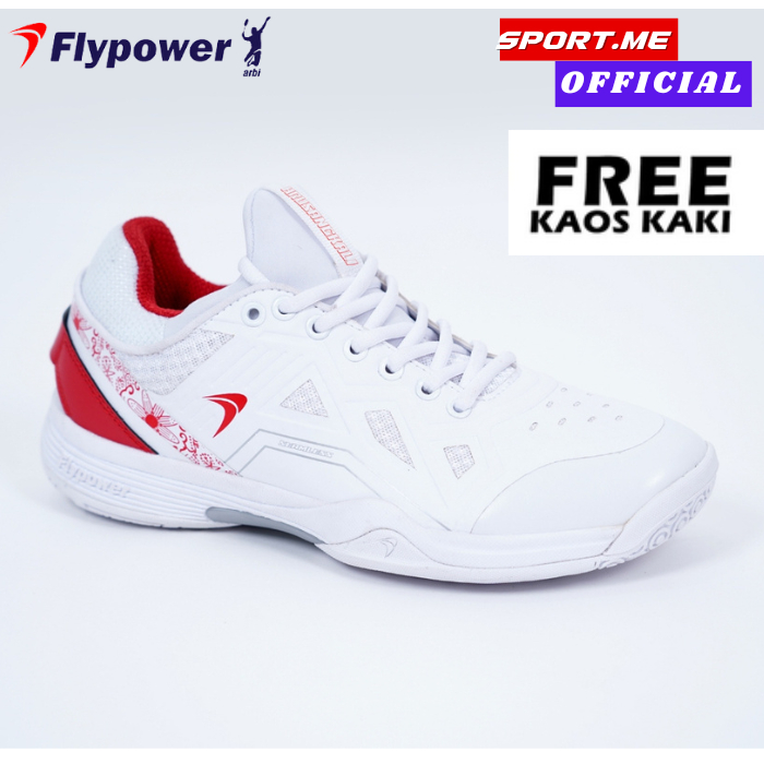 Jual Flypower HRUSANGKALI OLYMPIC White/Red - Sepatu Badminton Original ...