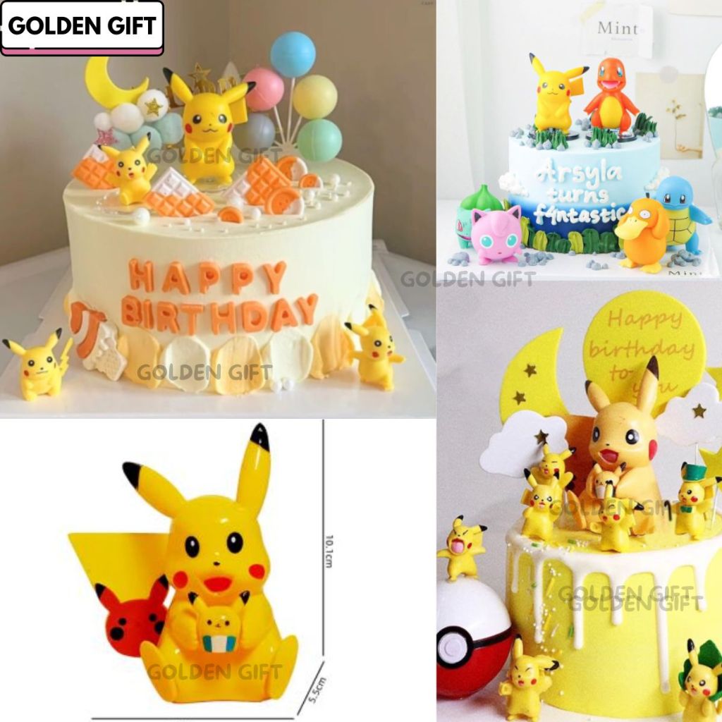 Jual MINIATUR KUE TART PIKACHU KUNING BAHAN PLASTIK RINGAN HIASAN ...