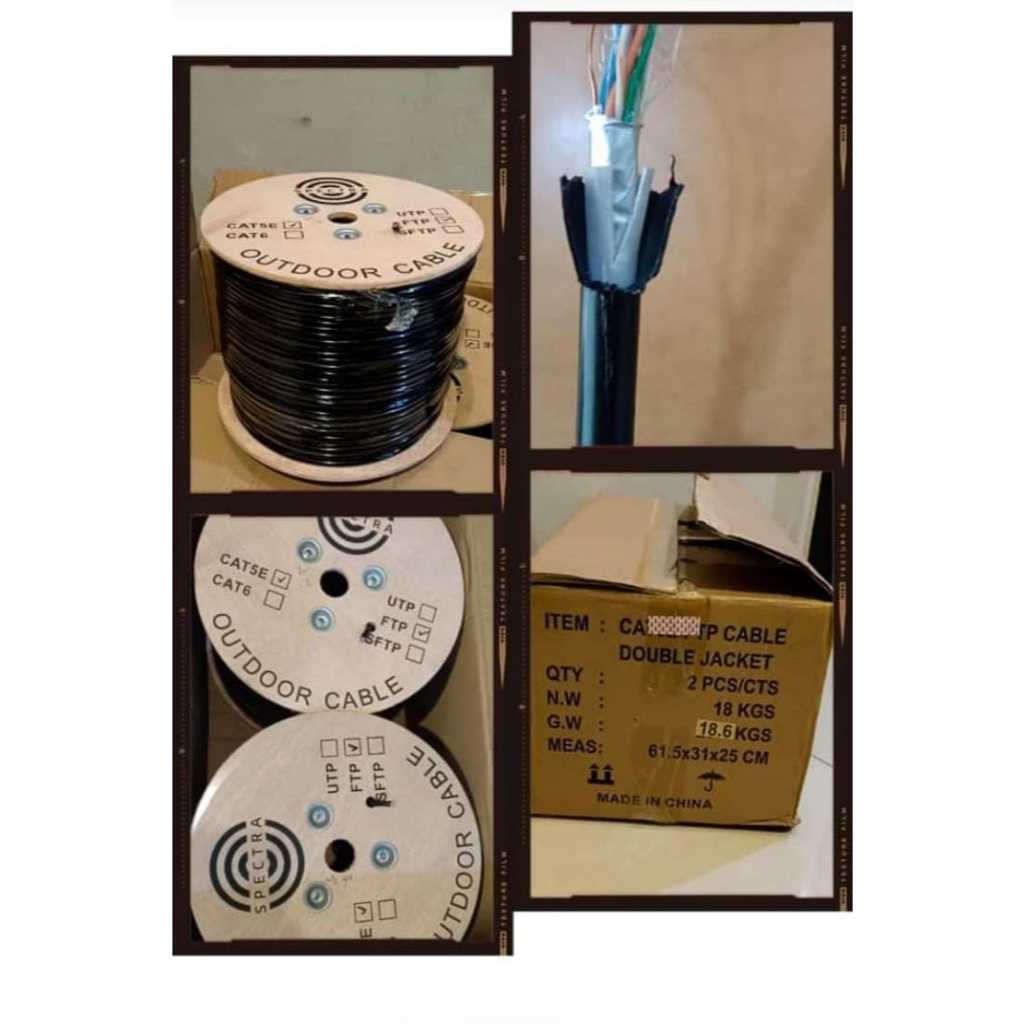 Jual Kabel FTP Cat5e Double Jacket Outdoor 305M Merk Spectra | Shopee ...