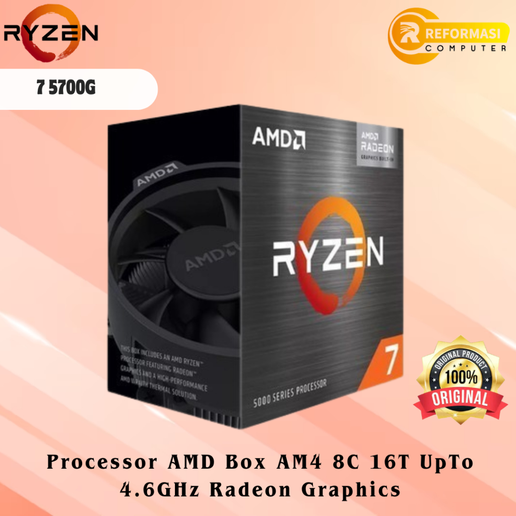 Jual AMD Ryzen 7 5700 3.7Ghz Up To 4.6Ghz Cache 16MB 65W AM4 [Box ...
