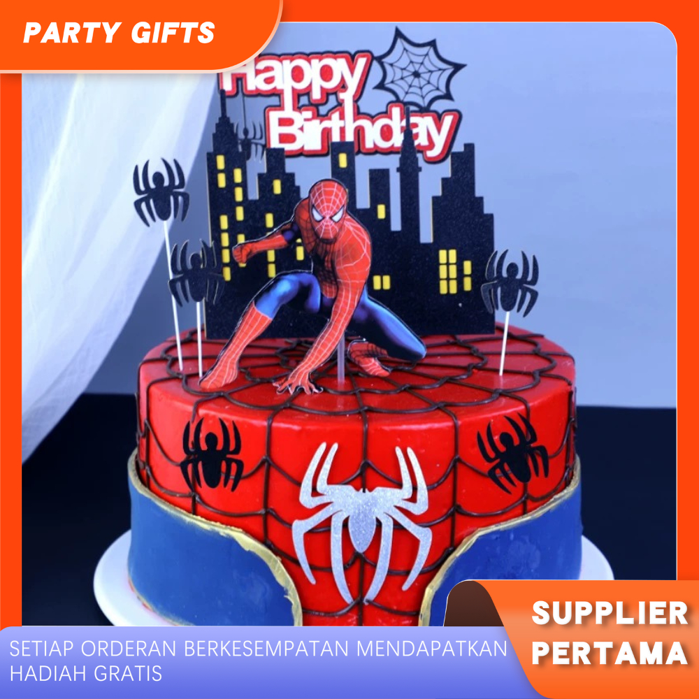 Jual PARTYGIFTS Cake Topper Spiderman Topper Cake Motif Spiderman ...