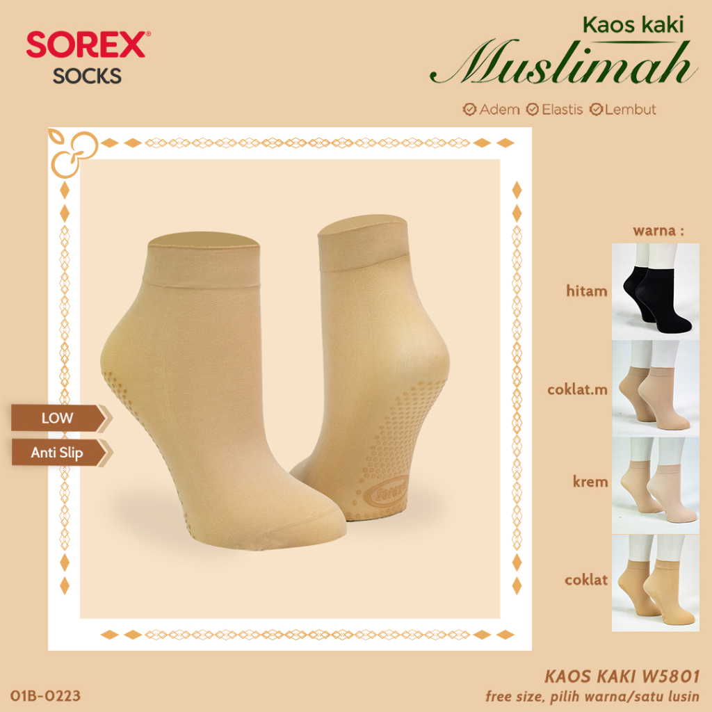 Jual Sorex Girl Socks Kaos Kaki Muslimah W 5801 | Shopee Indonesia