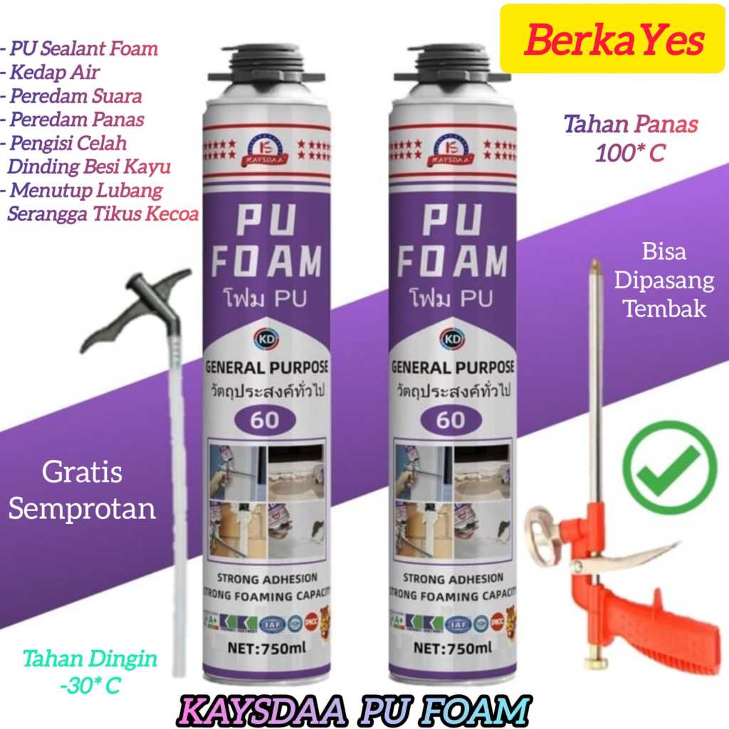 Jual PU Foam Spray Polyurethane PU Sealant Busa Foam Peredam Panas Peredam Suara Peredam Ruangan ...