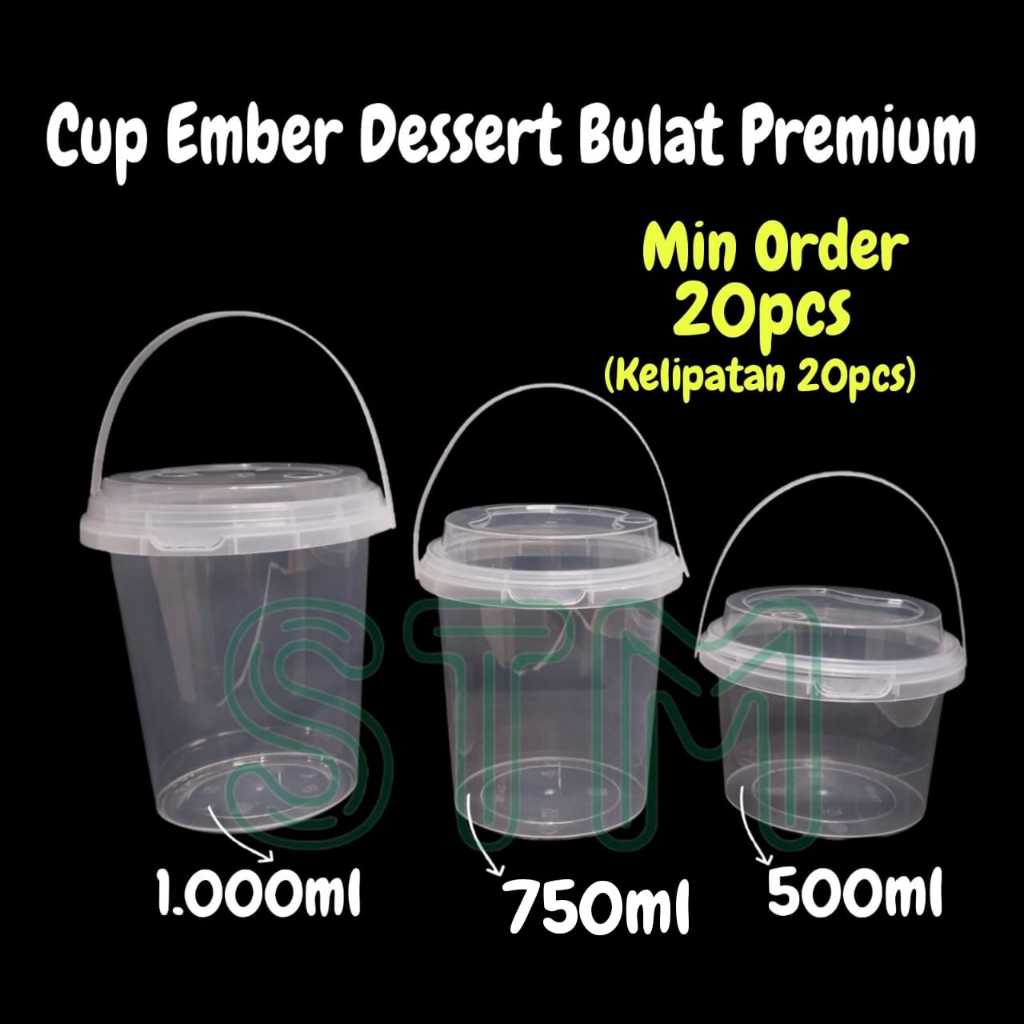 Jual Cup Ember Bucket Dessert Injection Bulat 500ml 750ml 1000ml Bucket ...