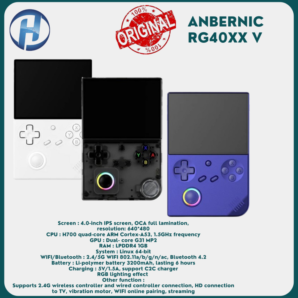 Jual ANBERNIC RG40XX V Portable Handheld Video Game Console Classic ...