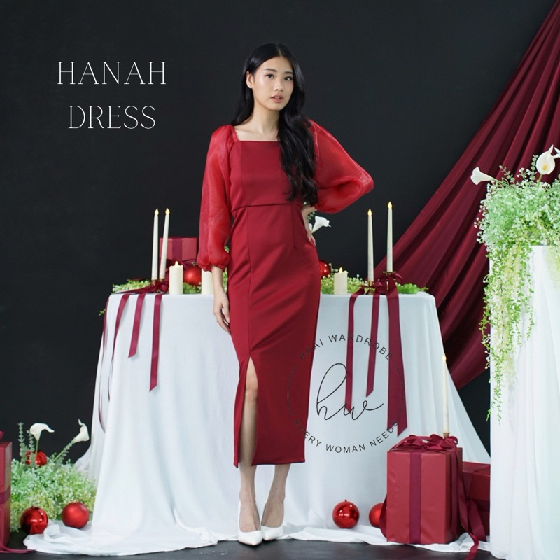Jual HW - Hanah Dress - 434 - Dress Midi Long Dress Gaun Bridesmaid ...