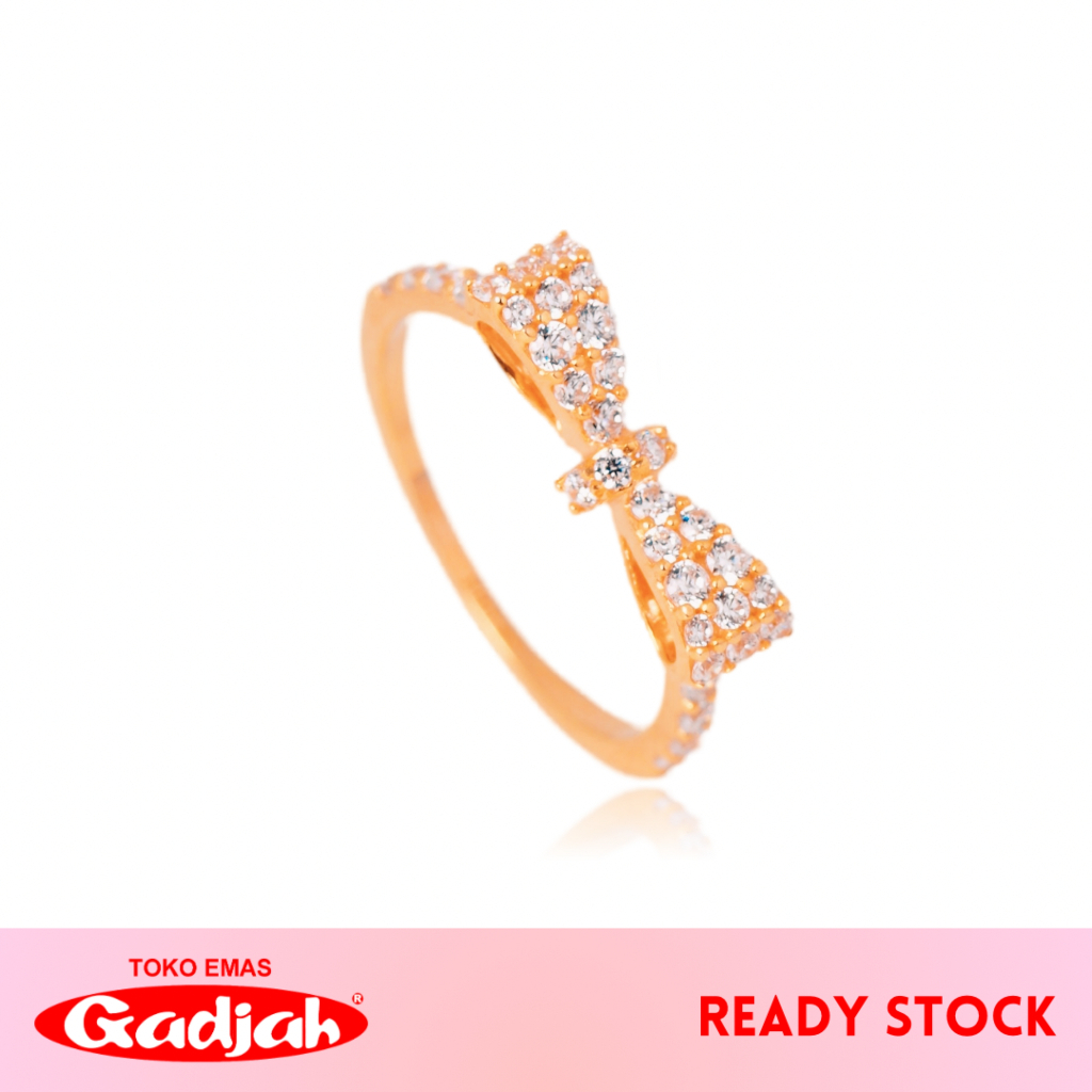 Jual Cincin Emas Ribbon Full Mata Tabur - Toko Emas Gadjah | Shopee ...