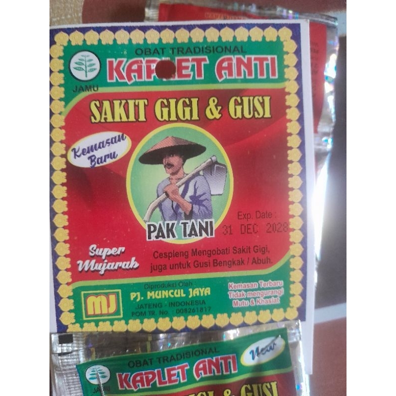 Jual kapsul anti sakit gigi dan gusi cap pak tani isi 12 saset | Shopee Indonesia