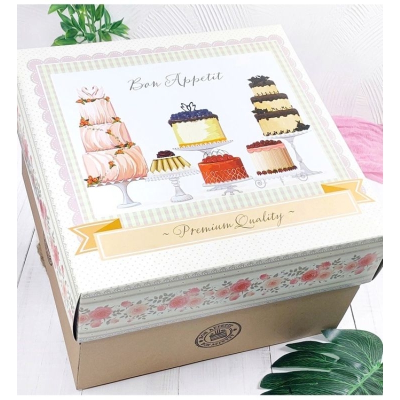 Jual SALE REJECT Dus Kue 28 x 28 x 18 cm Box Cake Bon Appetit Kotak ...