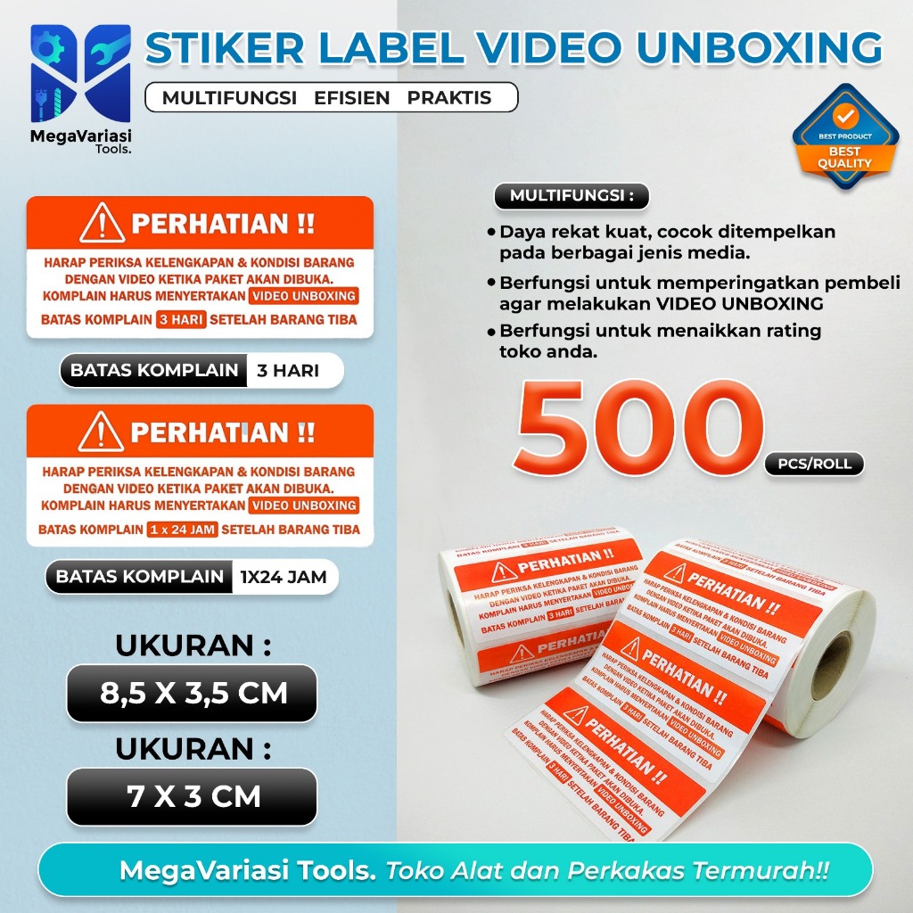 Jual Kertas Sticker Thermal Fragile 85 x 35 mm Label Stiker Fragile ...
