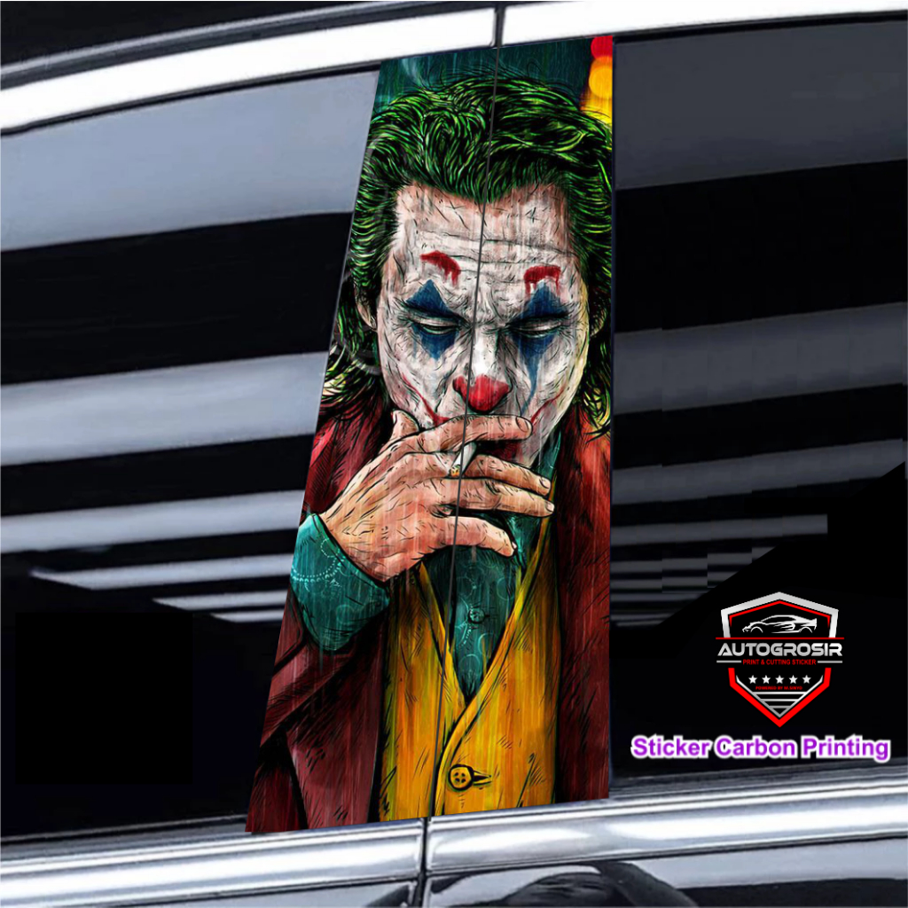 Jual JOKER stiker sticker pilar mobil karbon 3D model joker PRINT ...
