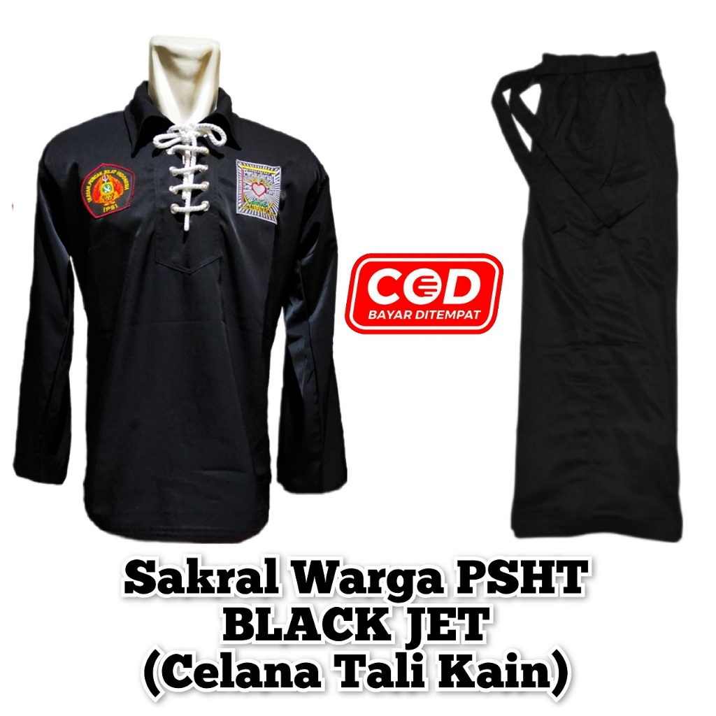 Jual Baju Seragam Silat Sakral Warga PSHT Black Jet Original, Baju ...