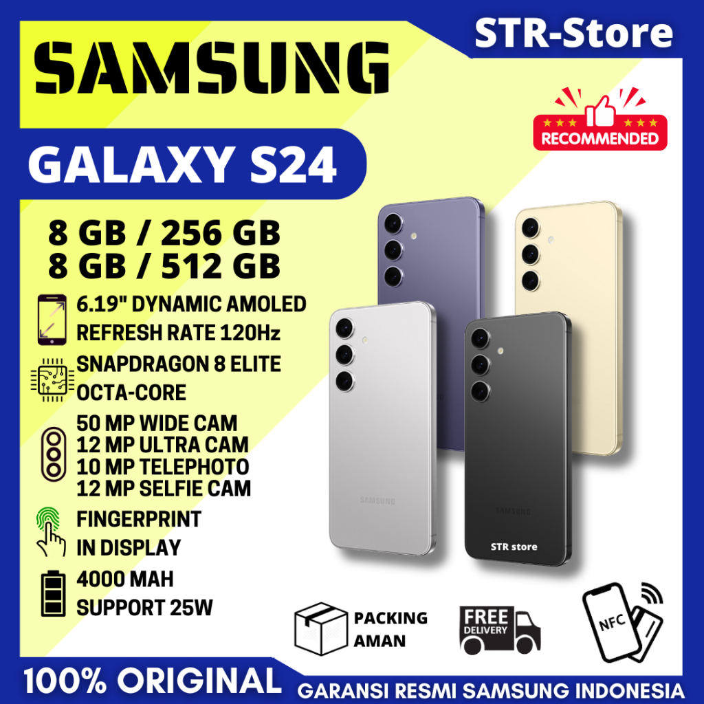 Jual SAMSUNG GALAXY S24 5G 8/512 GB GARANSI RESMI SAMSUNG ANDROID S24 NFC 8/256 GB RAM 8GB ...