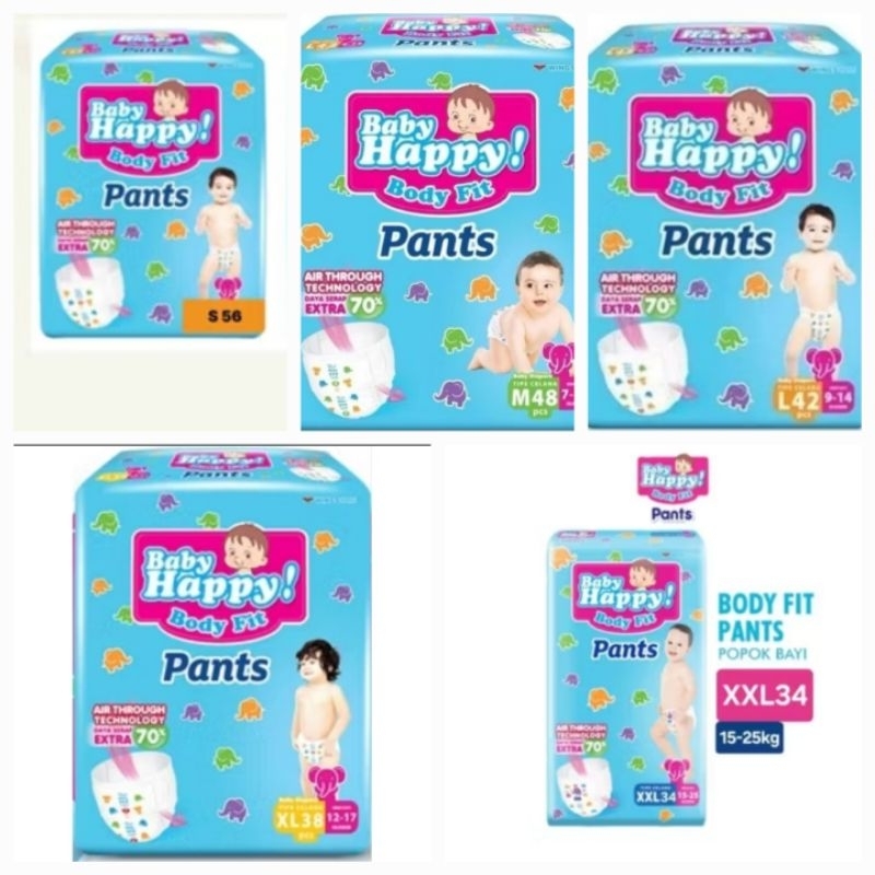 Jual Baby Happy Pants Size Jumbo [S56, M48, L42, XL38, XXL34 ] | Shopee ...
