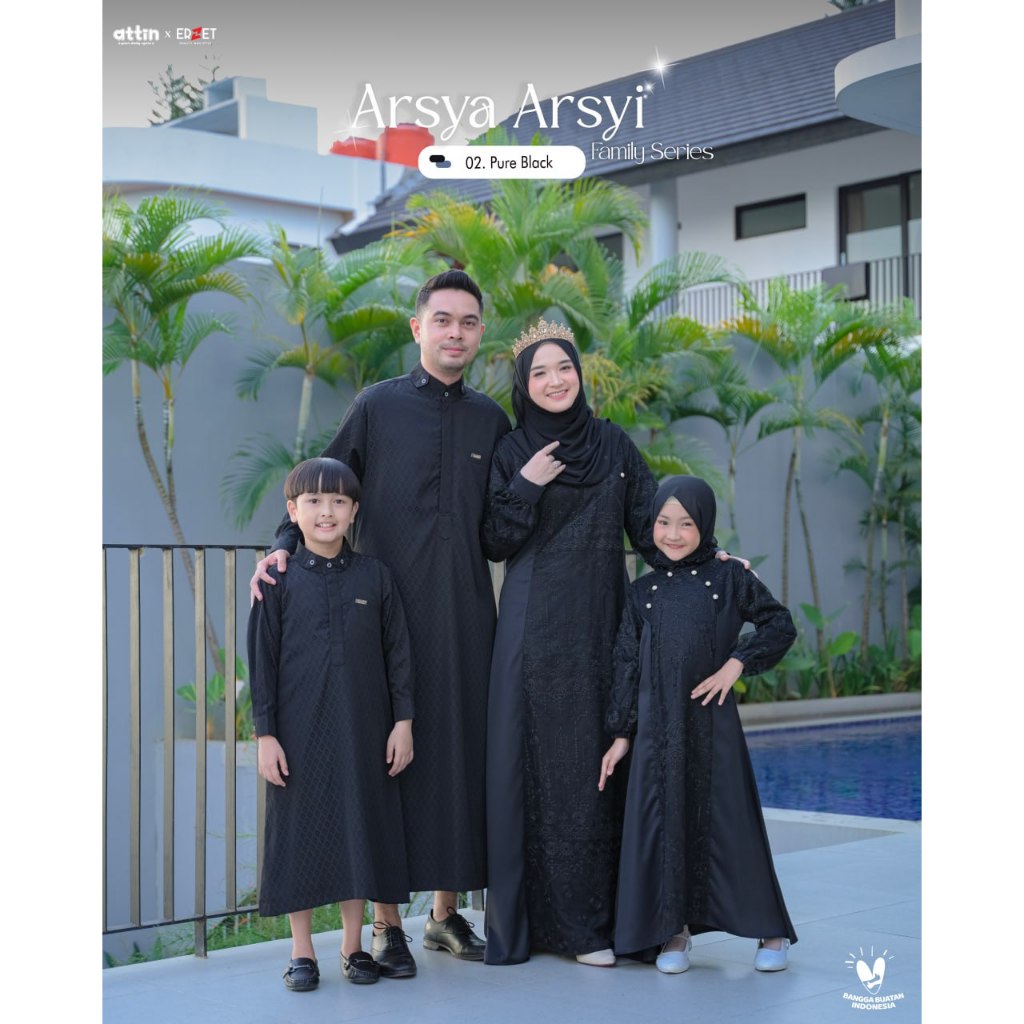 Jual ATTIN - ARSYA ARSYI SERIES 02 PURE BLACK/SERAGAM IED FITRI ...