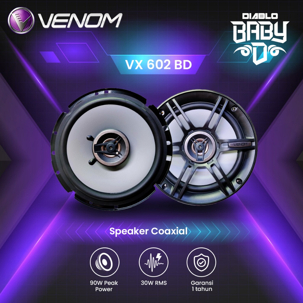 Jual Venom Baby Diablo Series VX 602 BD Speaker Mobil Coaxial 6.5 Inch ...
