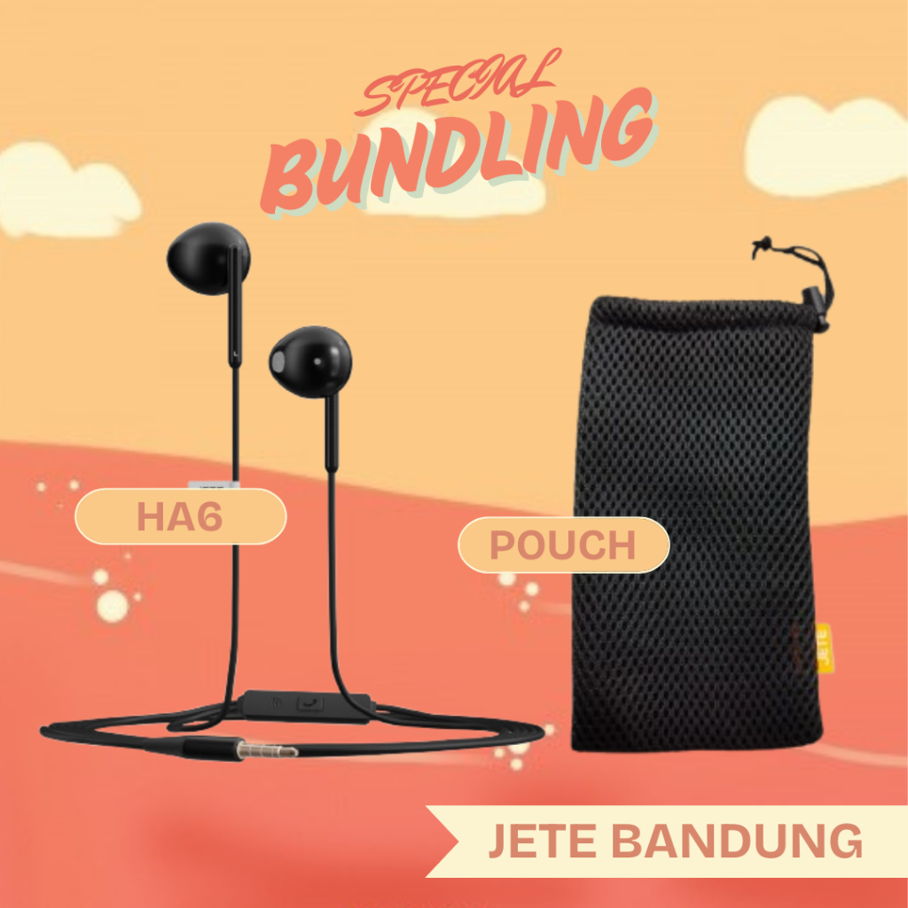 Jual Special Bundling [NUZ] Headset Jete HA6 Black + Pouch | Shopee ...