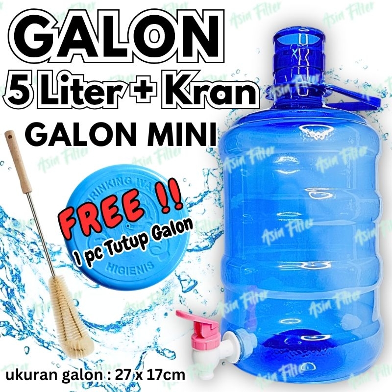 Jual Galon Air Minum Kran 5 Liter Galon Mini Galon Keran galon cuci ...
