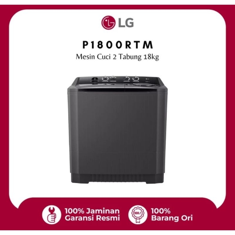 Jual MESIN CUCI LG 2 TABUNG P1800RTM 18 KG | Shopee Indonesia