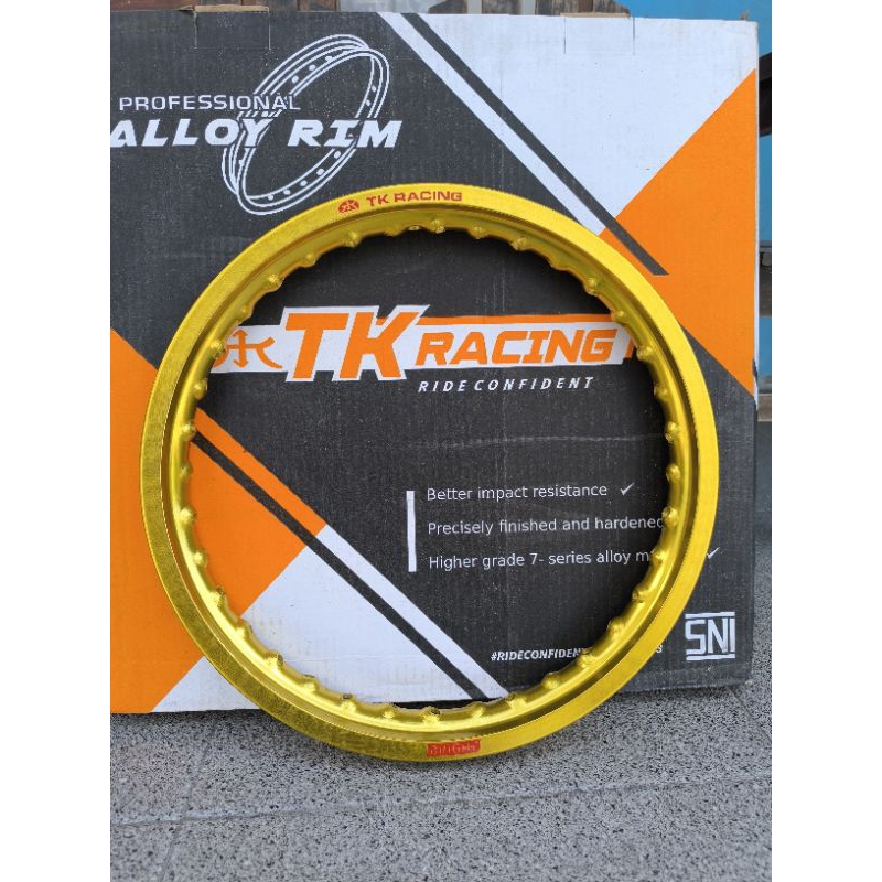 Jual CUCI GUDANG VELG PELEK TK RACING 140 RING 14 LUBANG 36 WARNA GOLD ...