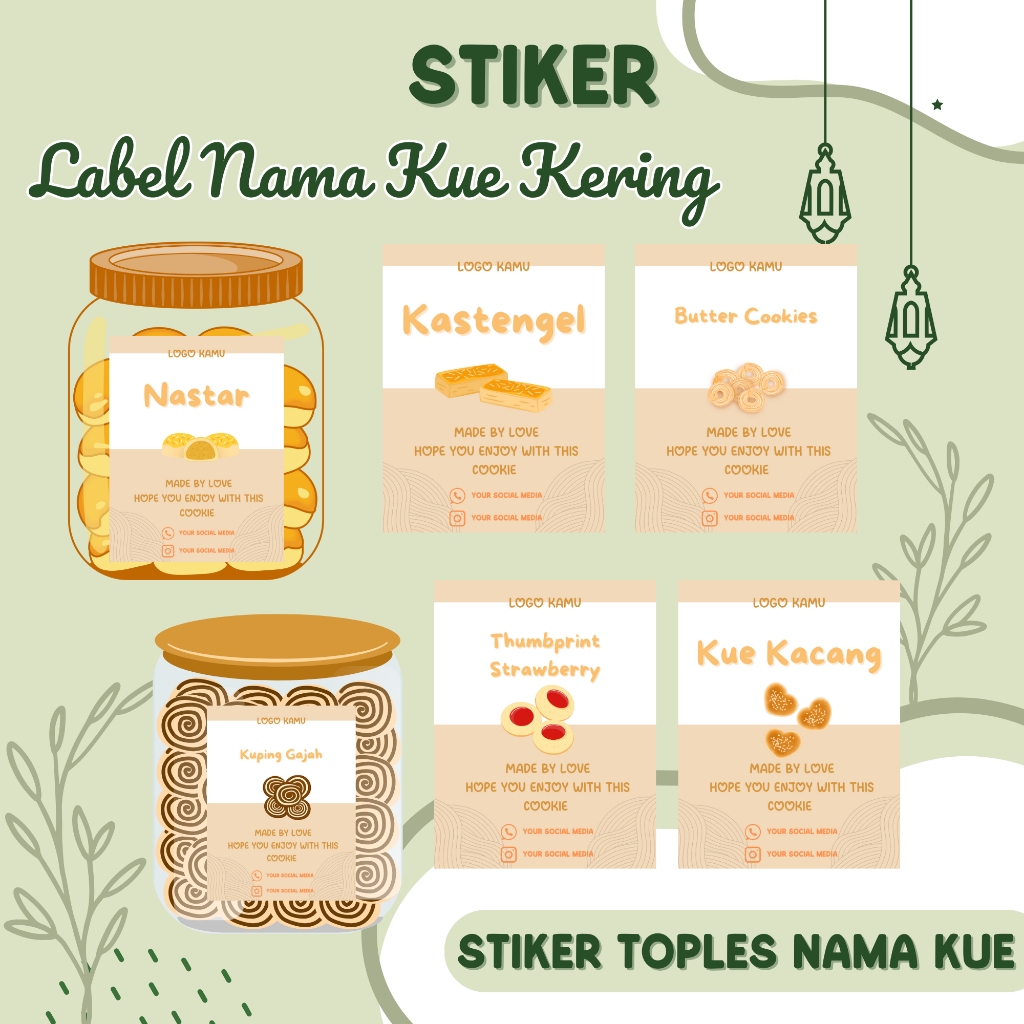 Jual STIKER LABEL NAMA KUE/STIKER KUE LEBARAN/STIKER NAMA KUE/STIKER ...