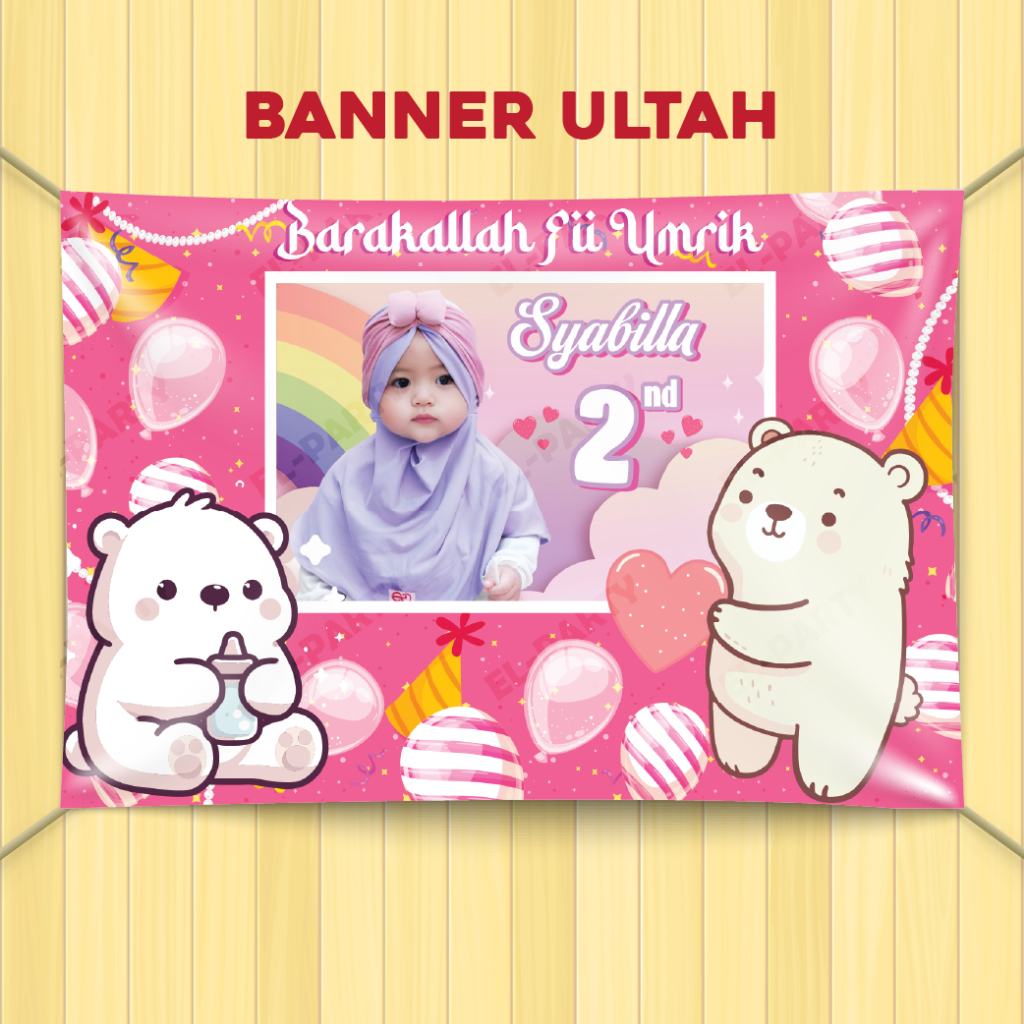 Jual Banner Ulang Tahun Beruang Lucu Spanduk Custom Nama Dekorasi ...