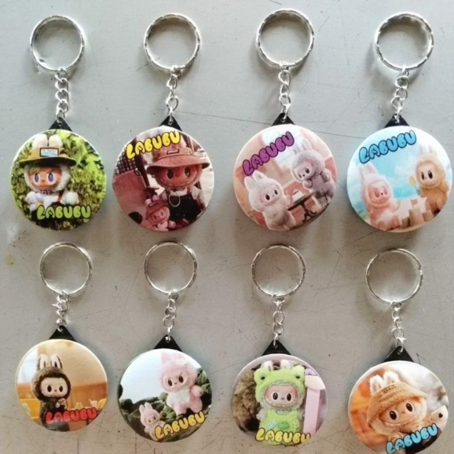 Jual (Beli 3 Gratis 2) Gantung Kunci Pin Labubu / Ganci Bulat Kartun ...