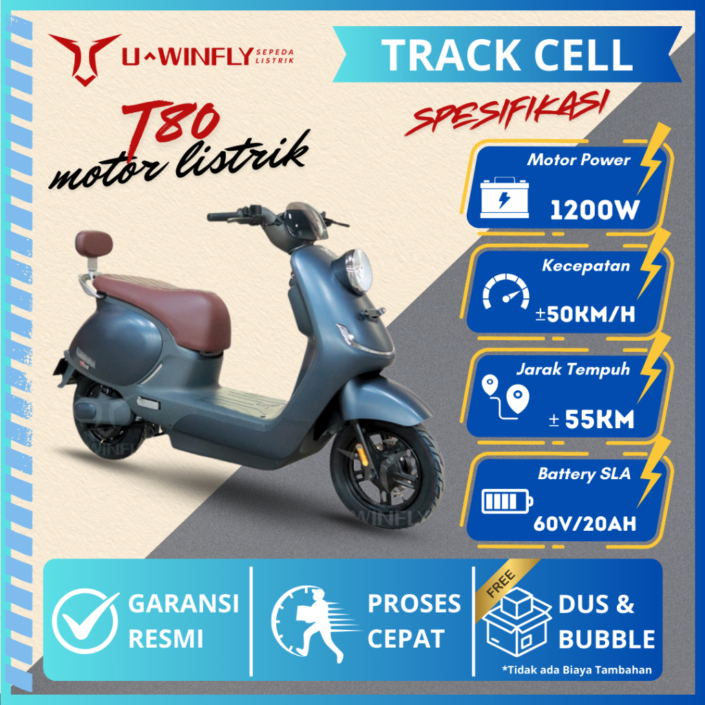 Jual Motor Listrik Uwinfly T80 1200W Tipe Baru Garansi Resmi Uwinfly ...