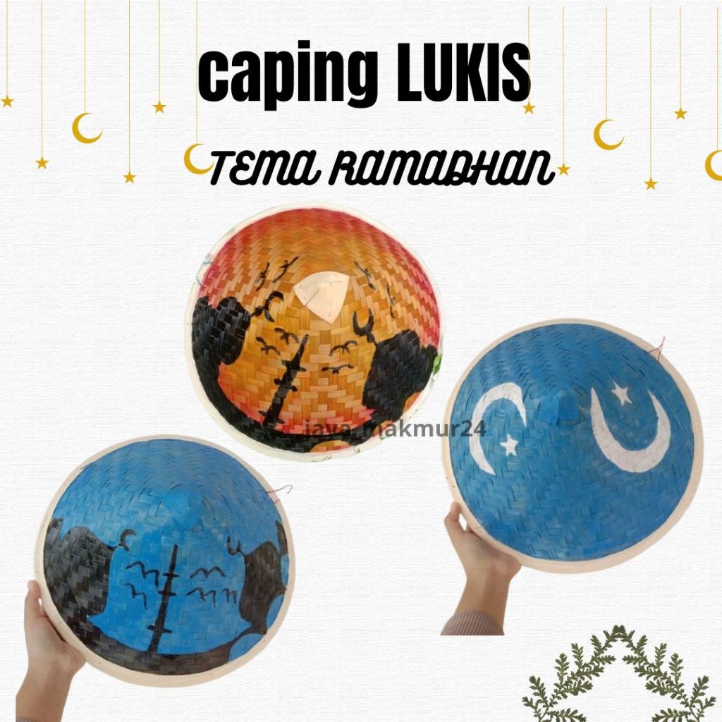 Jual caping lukis tema ramadhan / topi caping anak | Shopee Indonesia