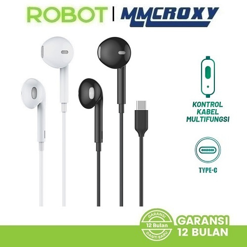 Jual Robot REC10 Headset Wired USB Type C Earphone Clear Comfortable ...