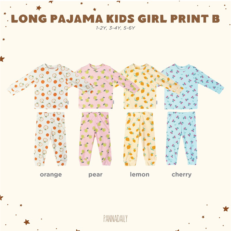 Jual BOHOPANNA - PANNADAILY - PANNA LONG PAJAMA KIDS GIRL PRINT C FRUIT ...