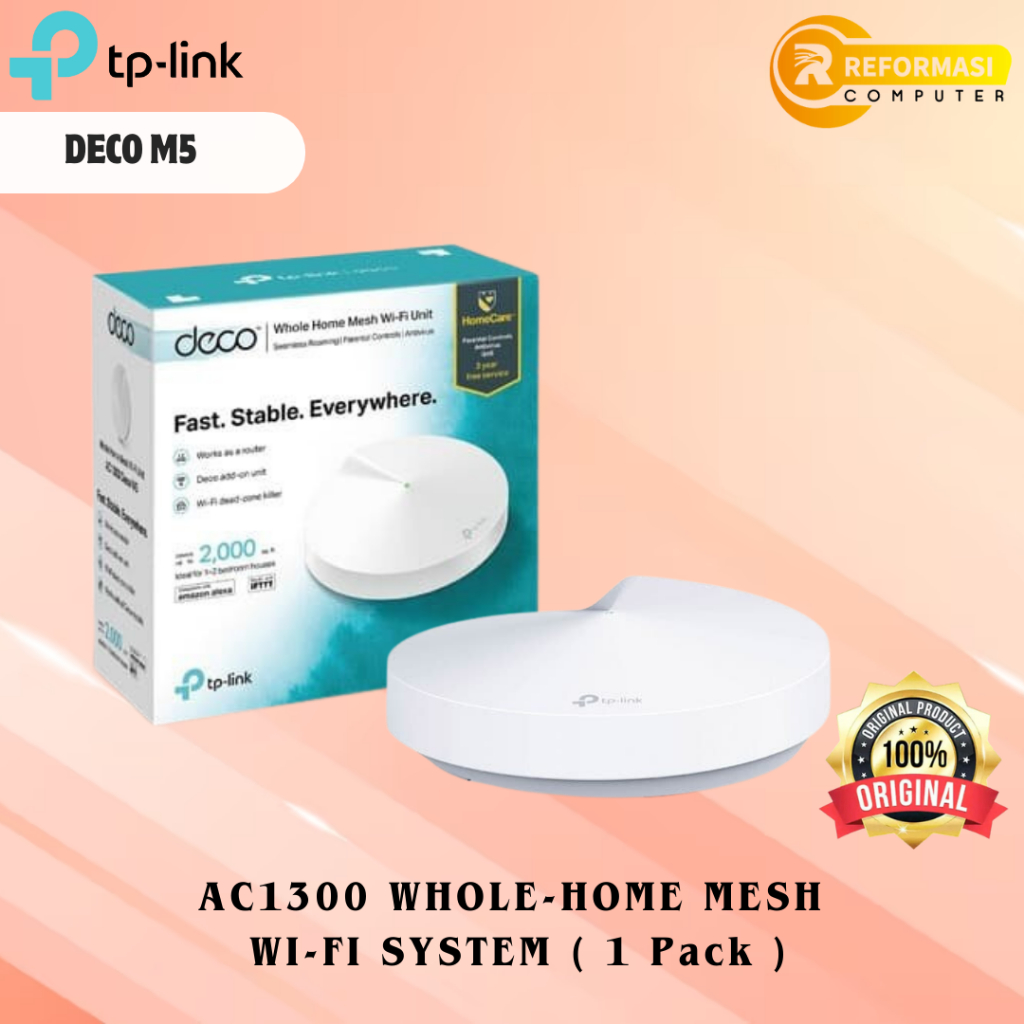 Jual TP-Link Deco M5 (1-pack) AC1300 Whole Home Mesh Wi-Fi System ...