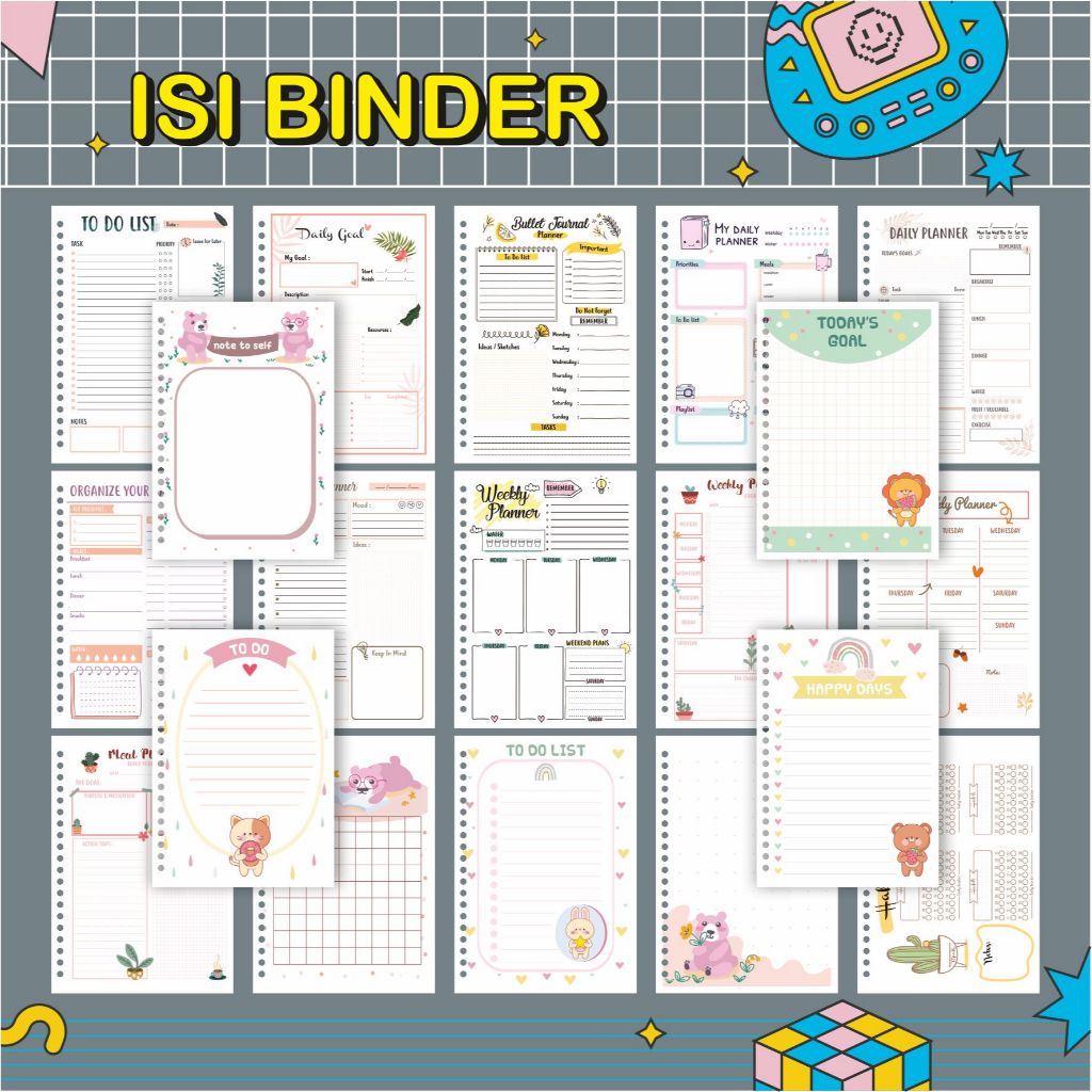 Jual [PART 01] 10PCS Isi Binder A5 & B5 Daily Planner / Notes / Memo ...