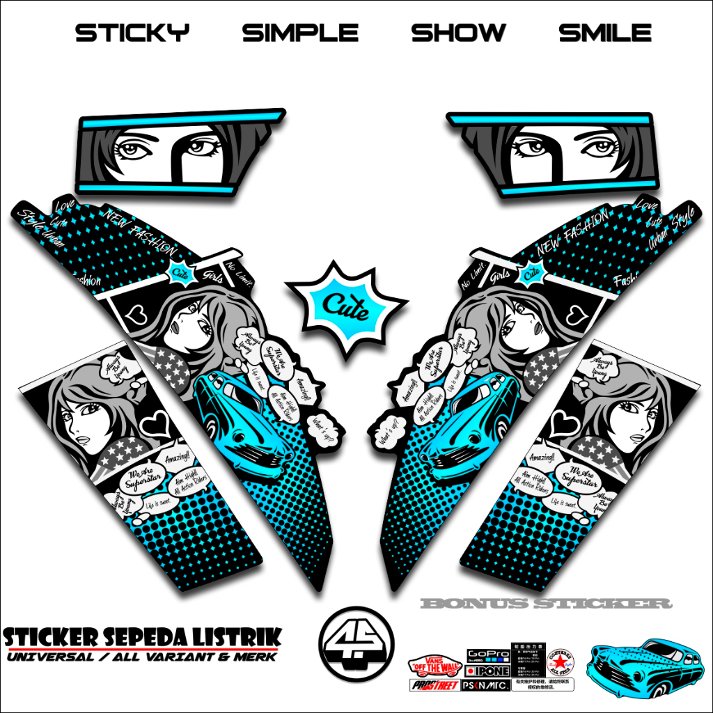 Jual STICKER SEPEDA LISTRIK ALL VARIANT / GODA / UWINFLY / PACIFIC ...