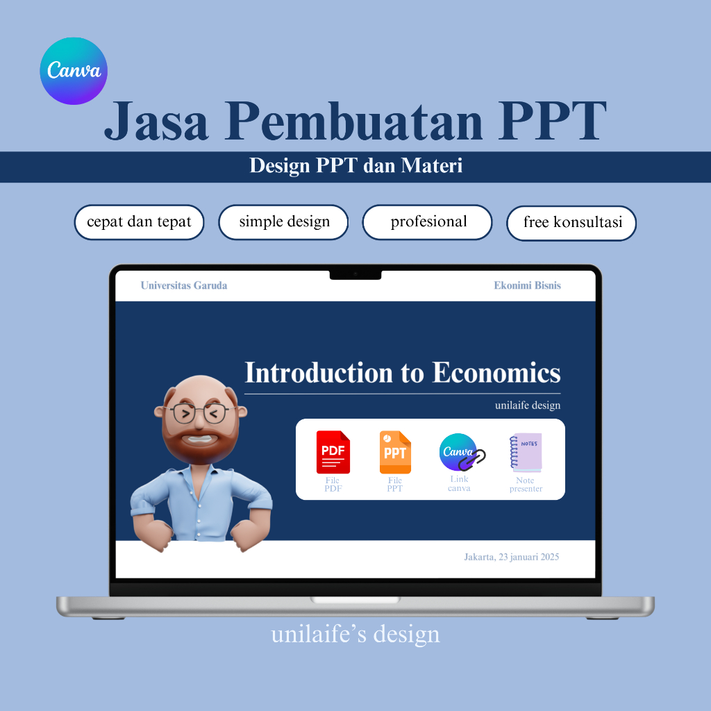 Jual Jasa Desain PPT + Materi | PPT Simple Profesional | CEPAT DAN ...