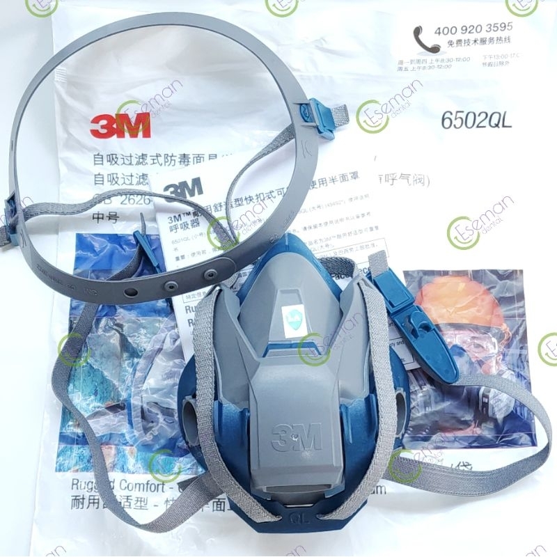 Jual 3M 6502QL Half Face Respirator Masker Silikon Reusable Quick ...