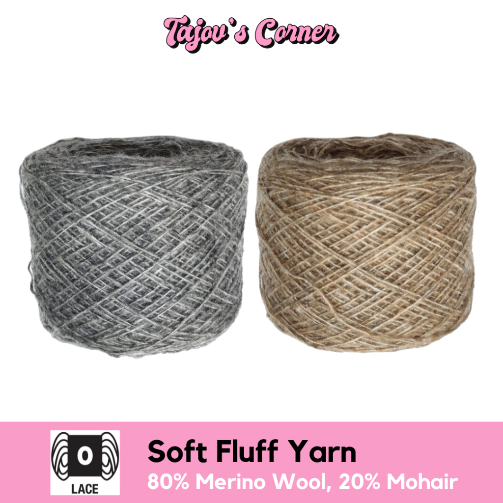 Jual Benang Rajut Soft Fluff Yarn - Wool / Wol Mohair Merino Blend - #0 ...