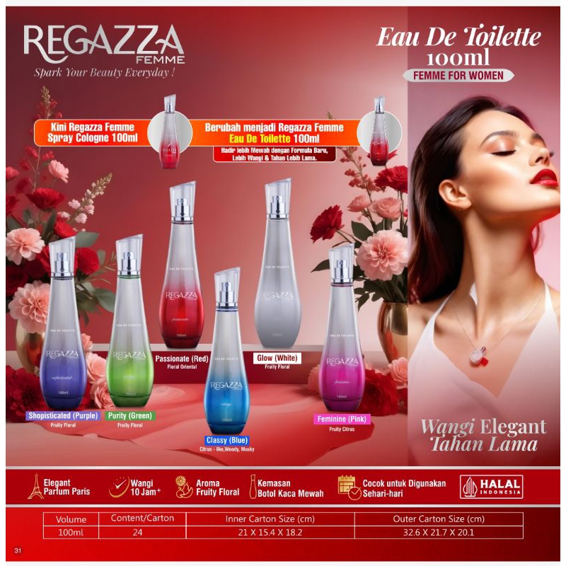 Jual (24 pch) PARFUM REGAZA EDT 100 ML (1Karton ) | Shopee Indonesia