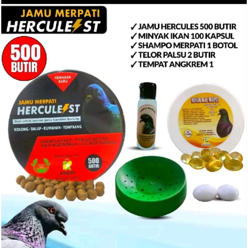Jual JAMU MERPATI HERCULEST 500 BUTIR GIRING KEKET PAKET SUPER BONUS ...