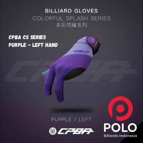 Jual CPBA Colorful Splash Series Billiard Gloves - Purple - Left Hand ...